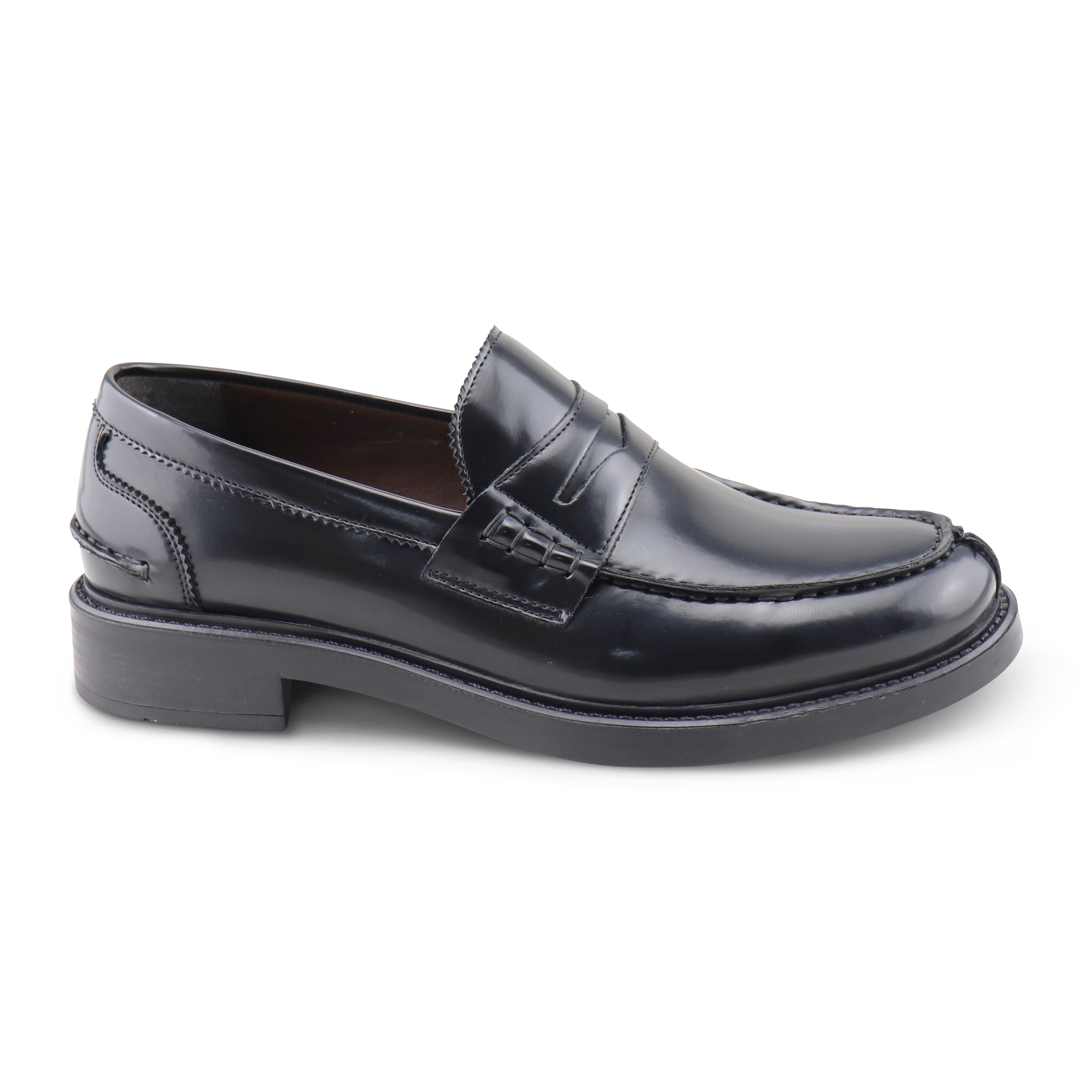 Men's black moccasins in genuine leather