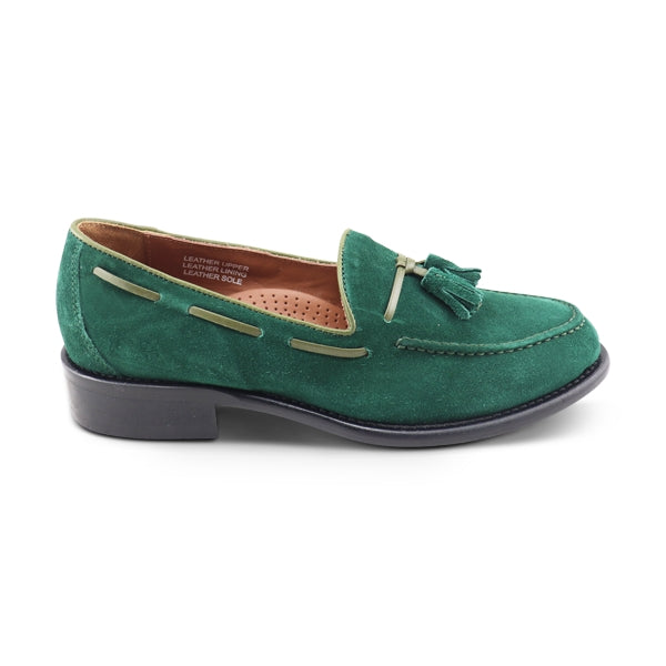 Talia green suede